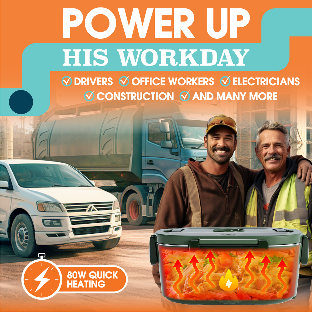 Bari Electric Lunch Box + Carry Bag - Dark Green